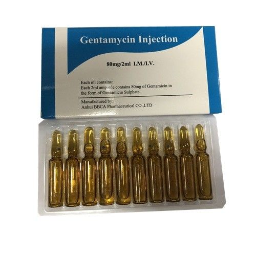Colorless Clear Liquid Gentamycin / Gentamicin Injection 2ml / 80mg