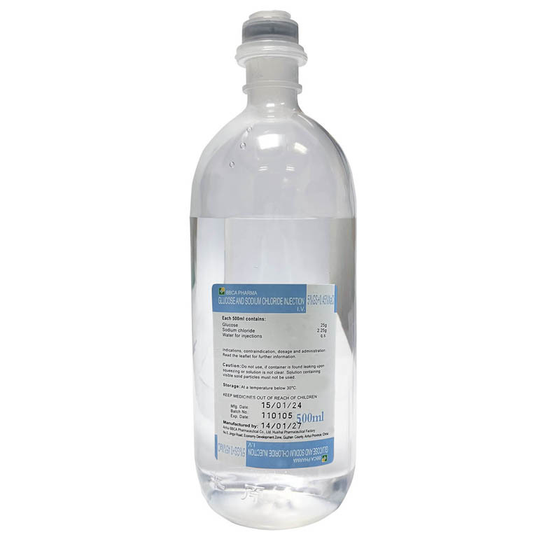 Glucose And Sodium Chloride Injection 100ml / 250ml /500ml D1/2S Clear ...