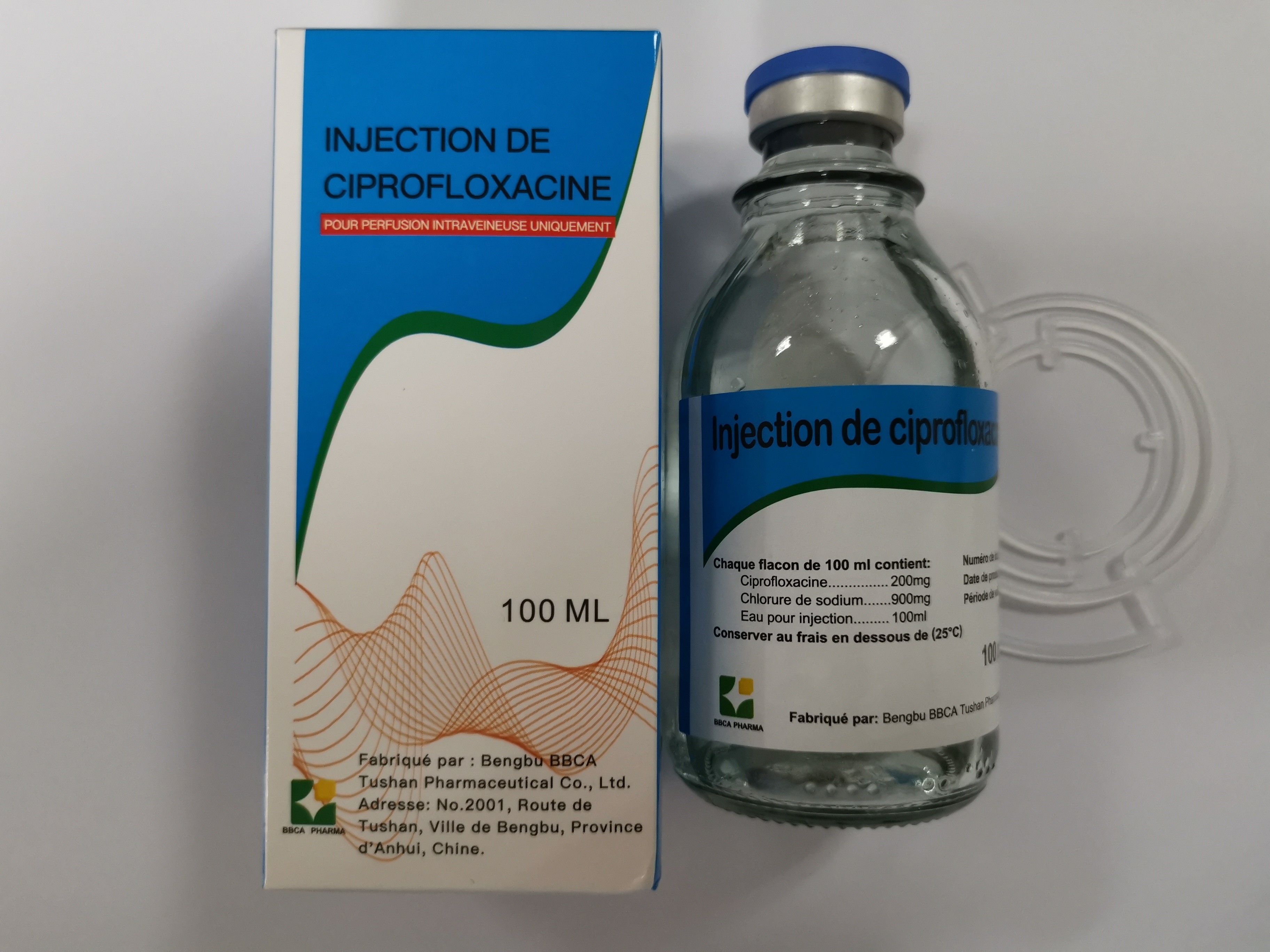 Ciprofloxacin Lactate Pharmaceutical Injection 100ml / Glass Bottle Tablet