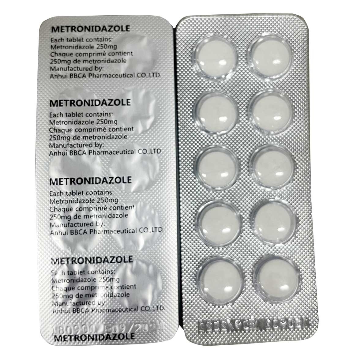 Metronidazole Tablet White Tabelt 250mg 500mg C6H9N3O3 10x10tablets