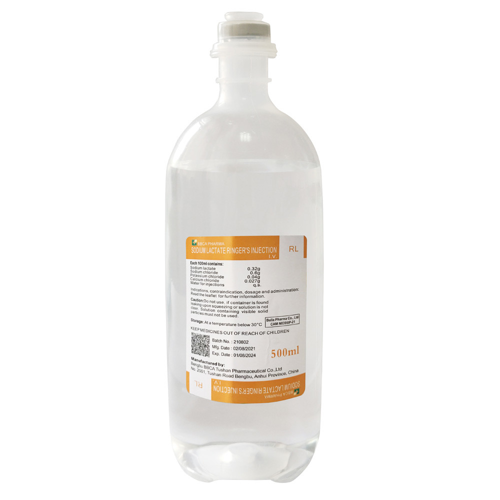 Sodium Lactate Ringer Injection Plastic bottle Nutrition Infusion 500ML